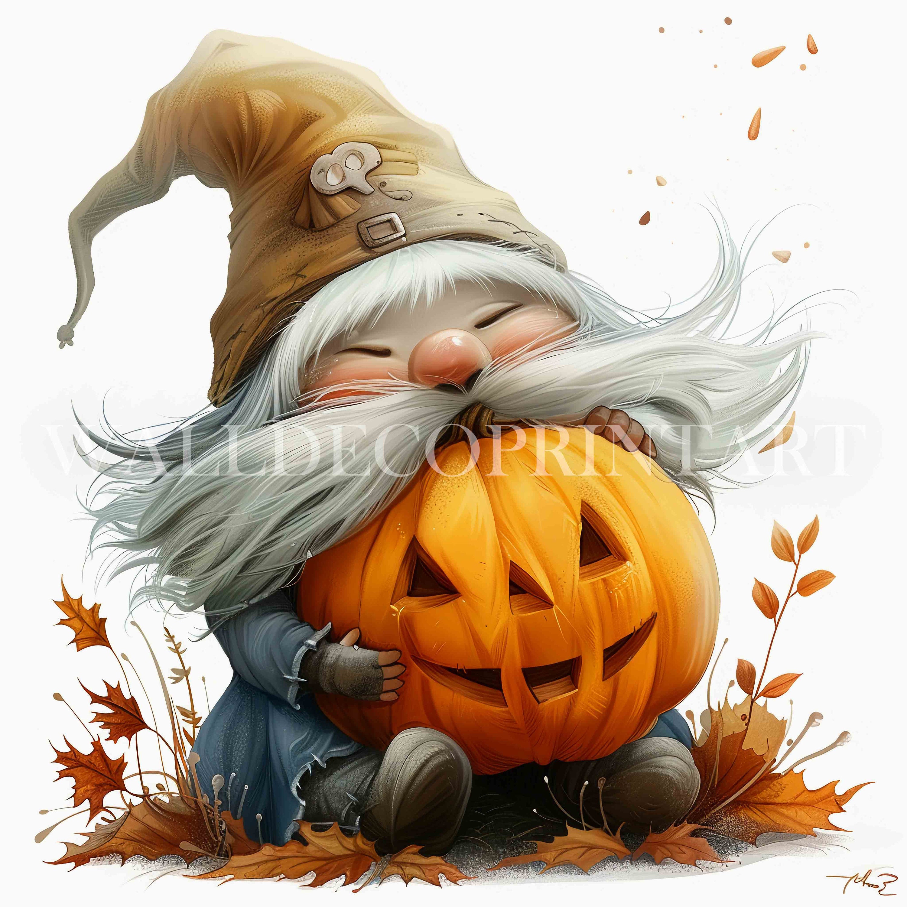 17 Cute Halloween Gnome Clipart Bundle - High Quality Images - Digital ...