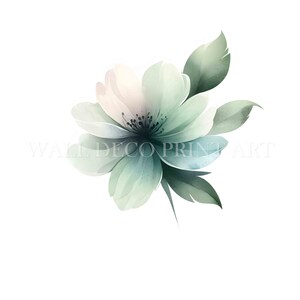Green Simple Flowers Clipart Bundle - 12 High Quality JPG - Digital ...
