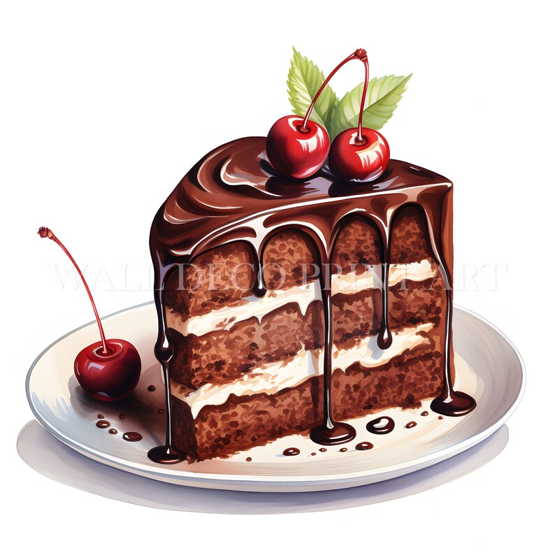 Slice of Chocolate Cakes Clipart 10 High Quality Jpgs - Etsy