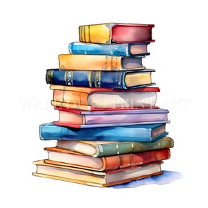 Colorful Books Clipart - 11 High Quality Jpgs - Digital Downloads ...