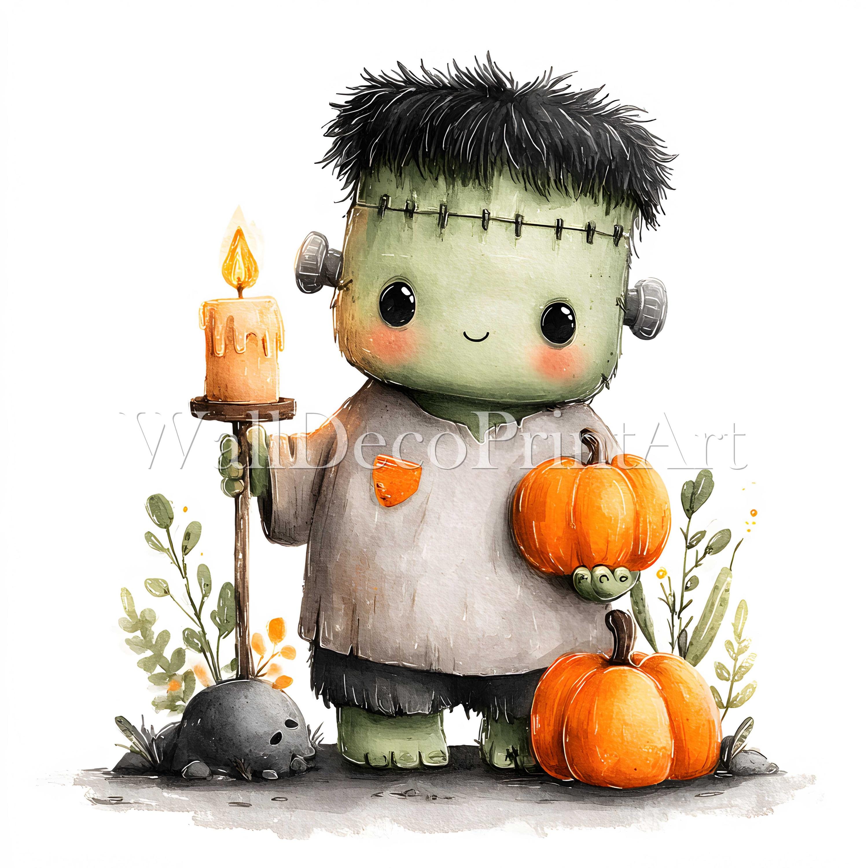 10 Cute Halloween Frankenstein Clipart Bundle - High Quality Images ...