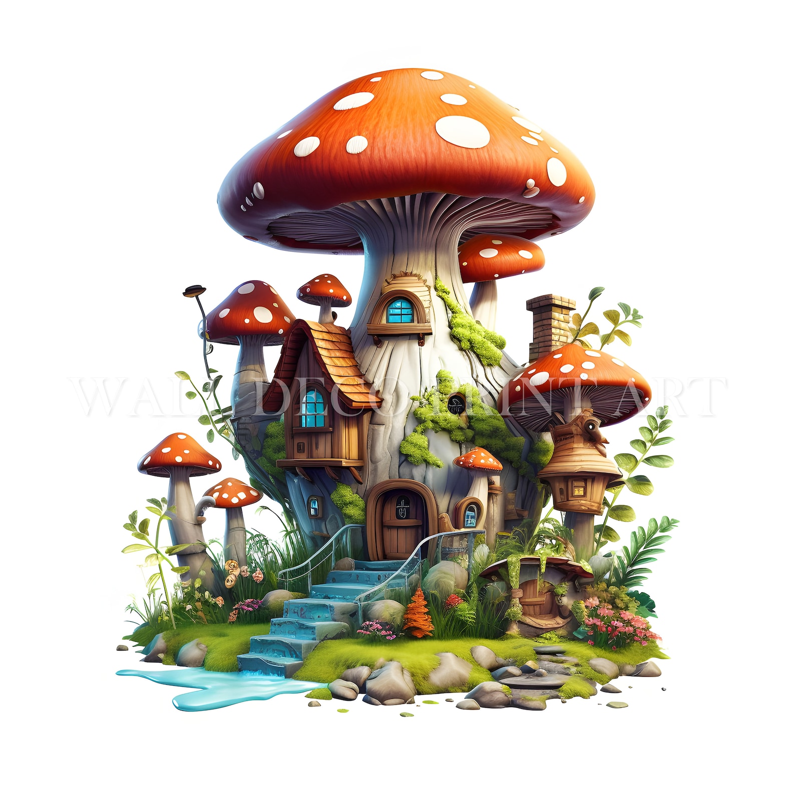Watercolor Toadstood House Clipart Bundle - 10 High Quality Jpgs ...