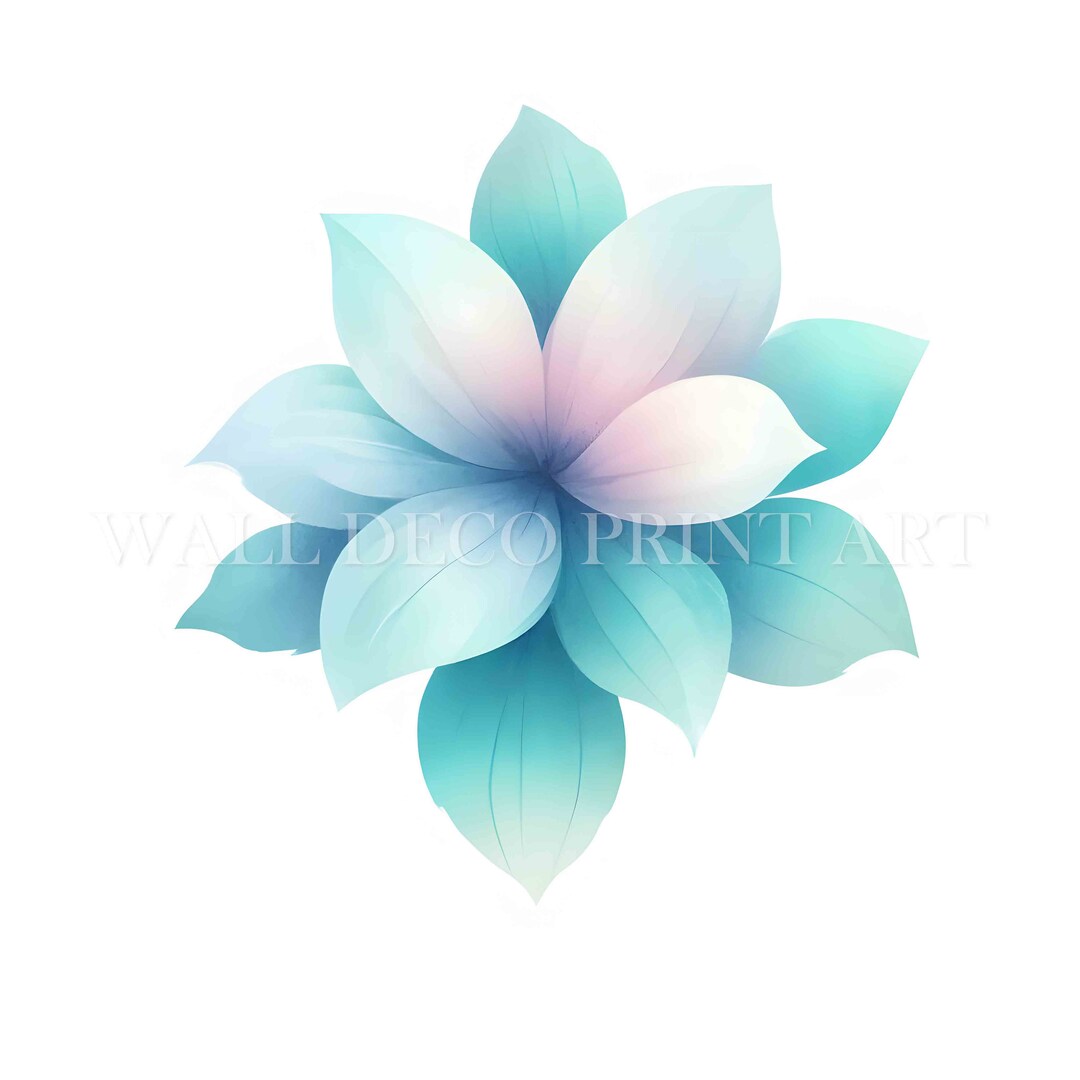 Turquoise Simple Flowers Clipart Bundle - 10 High Quality Jpgs ...