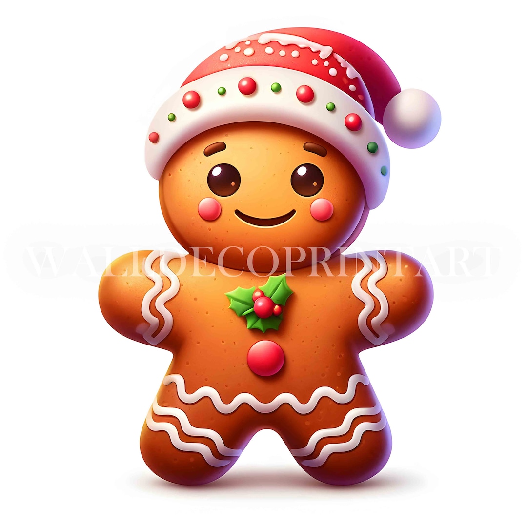 10 Christmas Gingerbread Clipart Bundle 2 - High Quality Jpgs - Digital ...