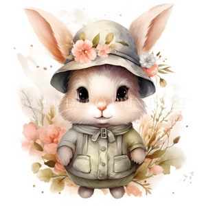 Cute Spring Flower Rabbit Clipart Bundle - 12 High Quality JPG ...