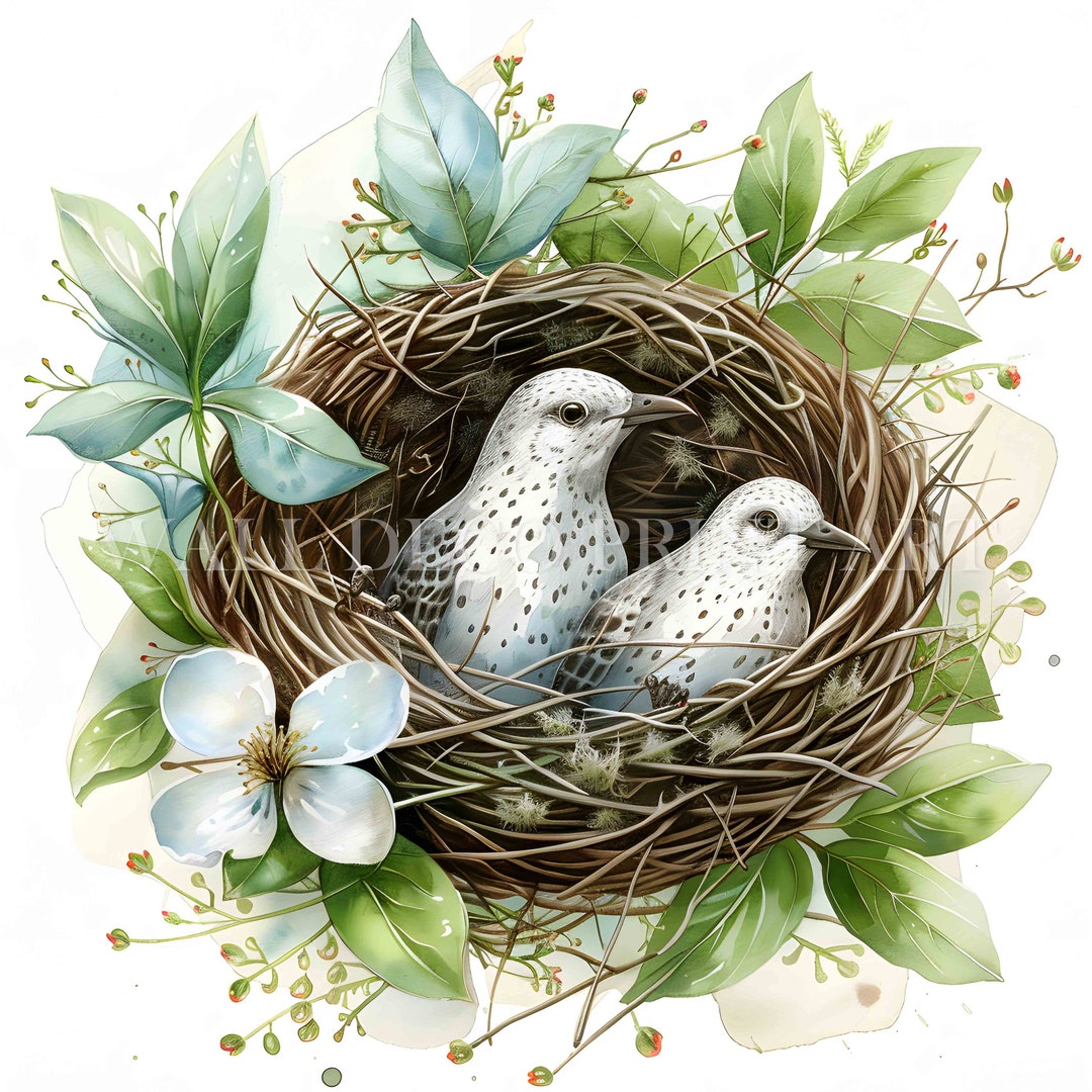Lovely Bird Nest Clipart Bundle - 10 High Quality Jpgs - Digital ...