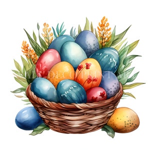 Easter Baskets Clipart Bundle SET 1 - 10 High Quality JPG - Digital ...