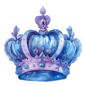 10 Blue Crowns Clipart Bundle - High Quality JPG - Digital Download ...