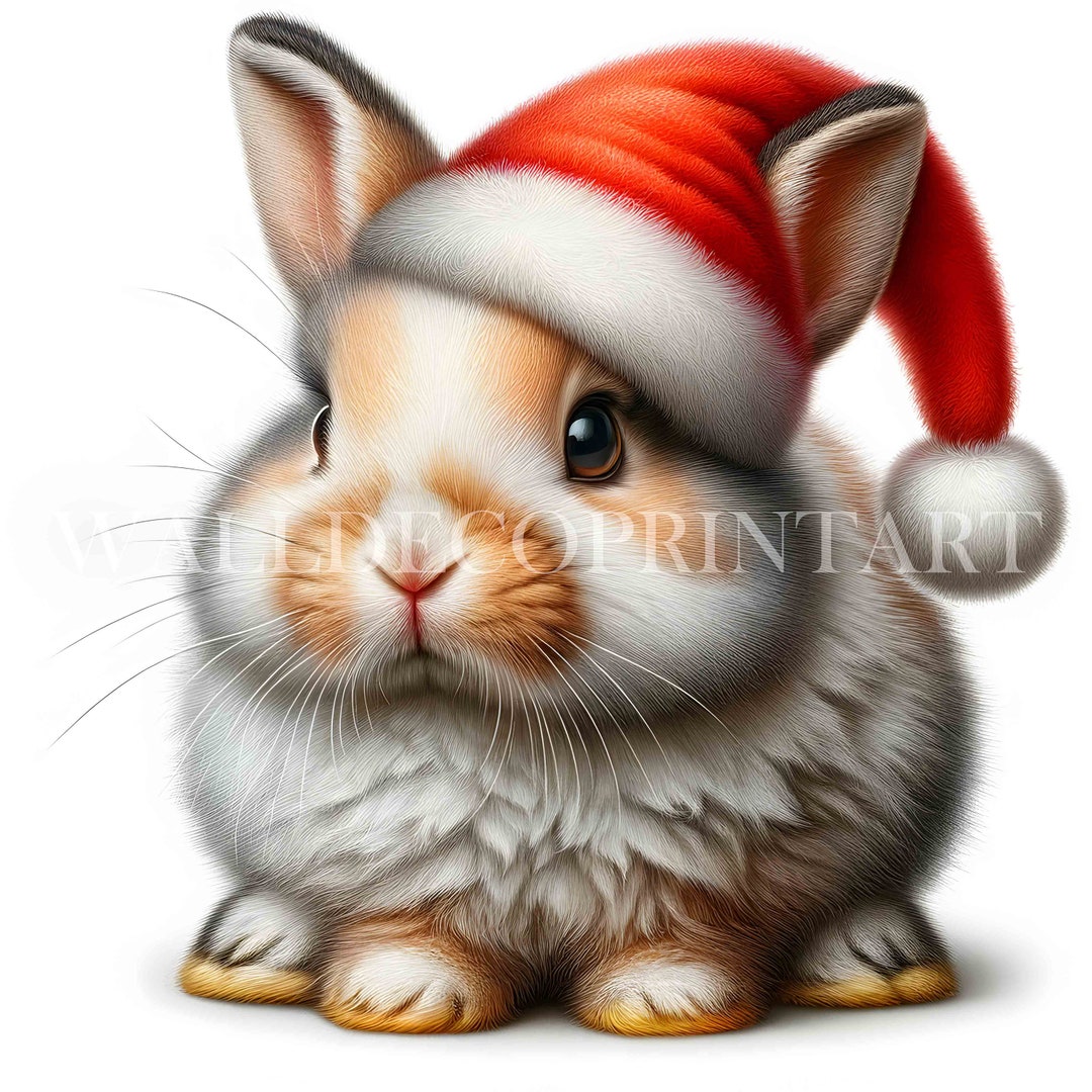 10 Cute Christmas Rabbit Clipart Bundle - 10 High Quality Jpgs ...