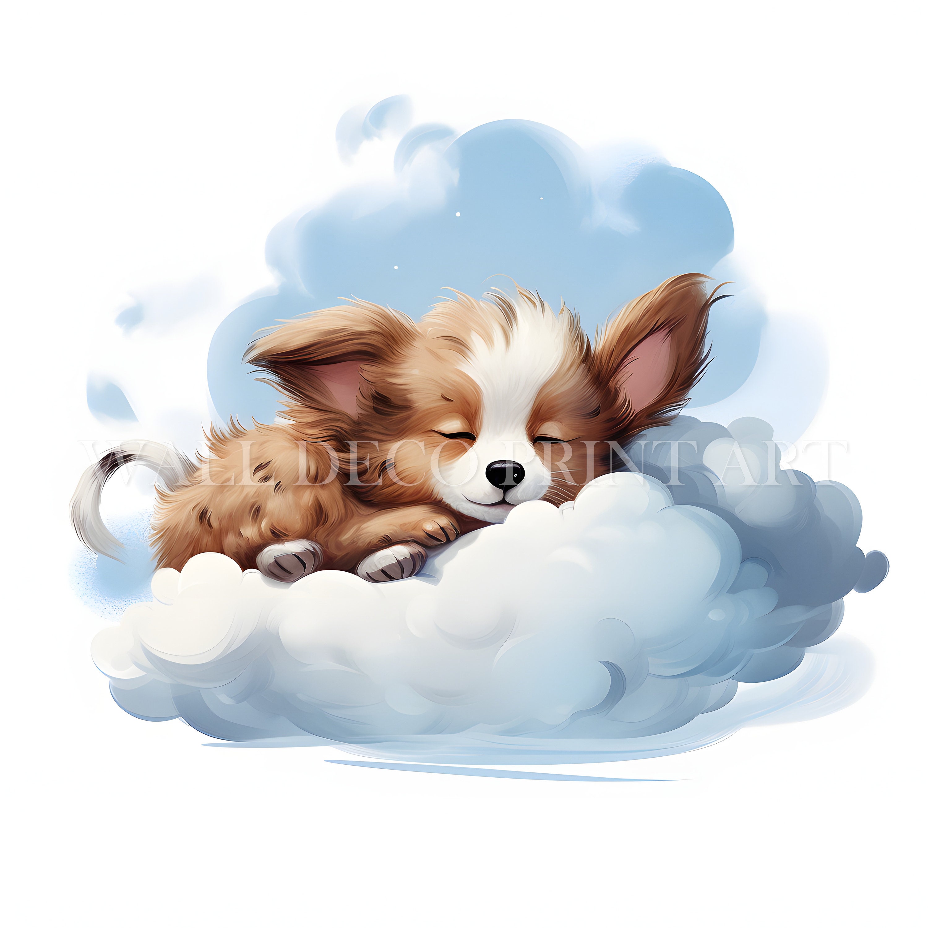 Dog Sleeping on a Cloud Clipart Bundle 10 High Quality Jpgs - Etsy