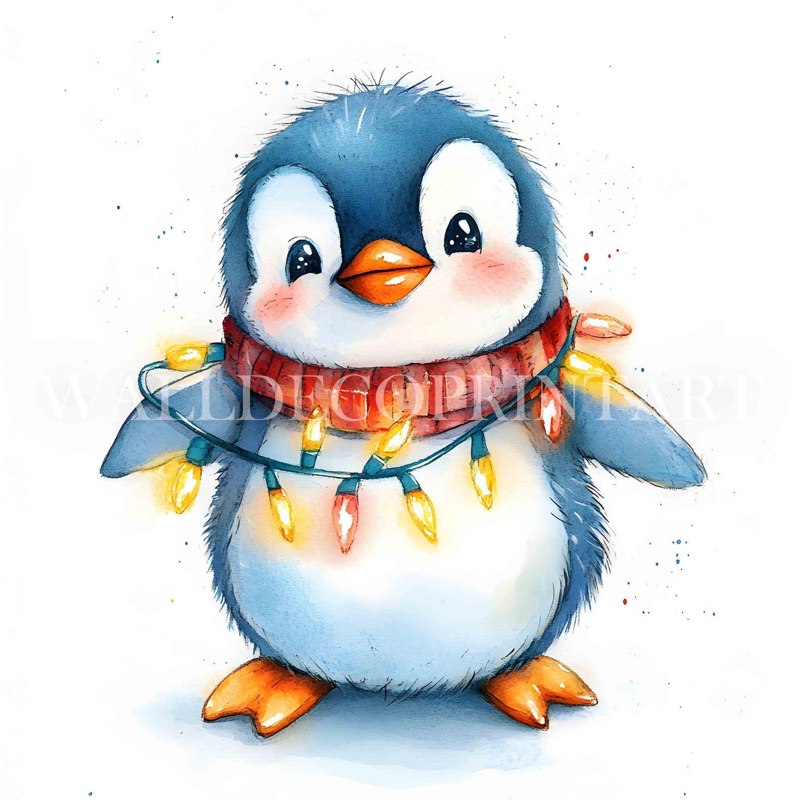 Christmas Penguin Lights Clipart Bundle - 10 High Quality JPG - Digital ...