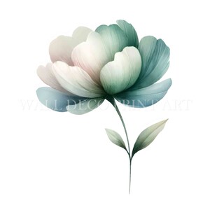 Green Simple Flowers Clipart Bundle - 12 High Quality JPG - Digital ...