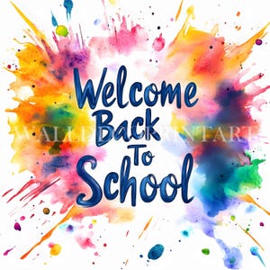 Colorful Back to School Clipart Bundle - 10 High Quality Jpgs - Digital ...