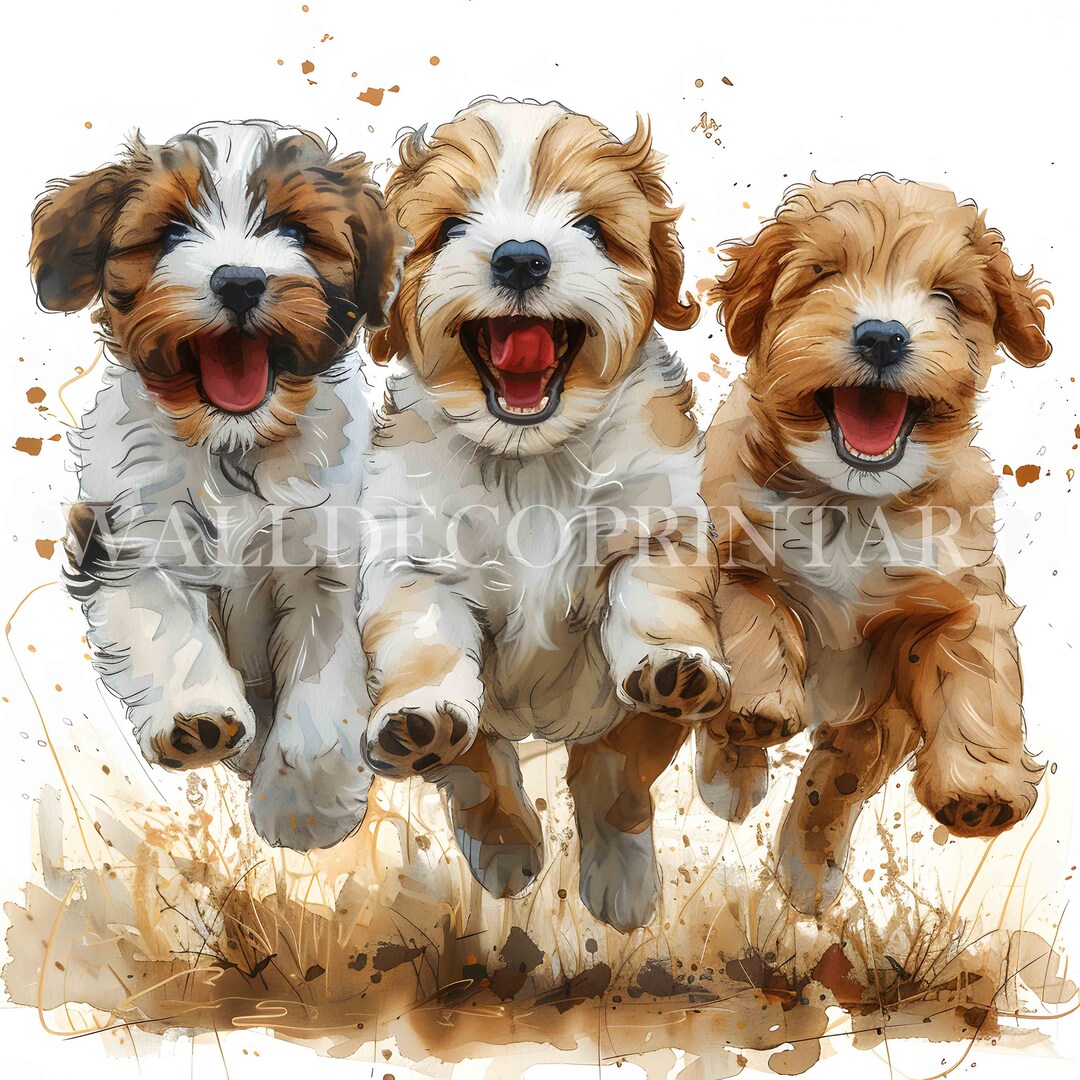 9 Cute Puppy Dogs Clipart Bundle - High Quality JPG - Digital Download ...