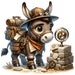Cute Steampunk Donkey Clipart Bundle - 10 High Quality Images - Digital ...