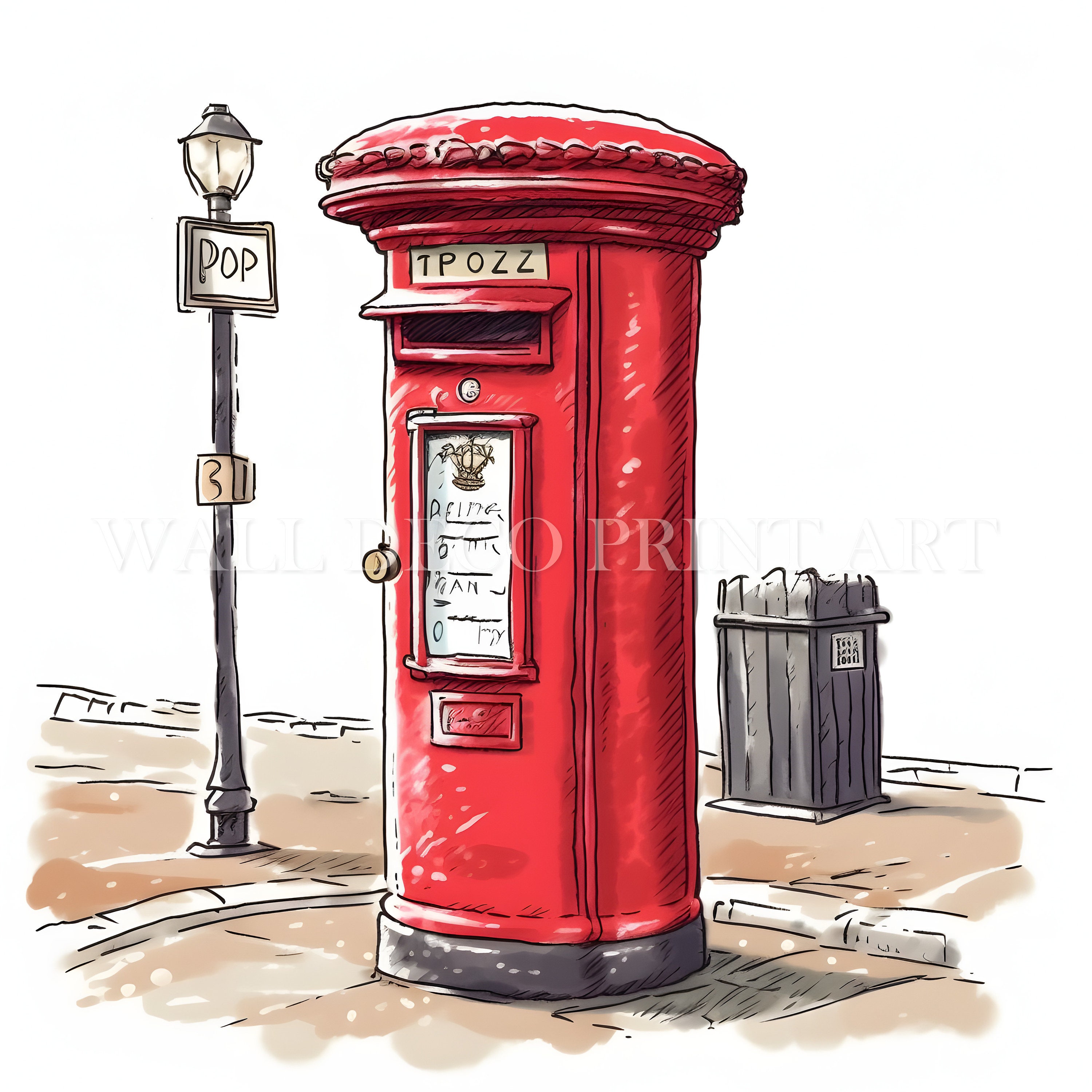 London Post Box Clipart Bundle - 11 High Quality Jpgs - Digital ...