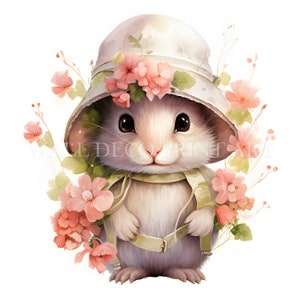 Cute Spring Flower Mouse Clipart Bundle 10 High Quality JPG Digital ...