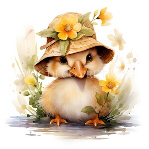 Little Spring Flower Duck Clipart Bundle - 10 High Quality JPG ...