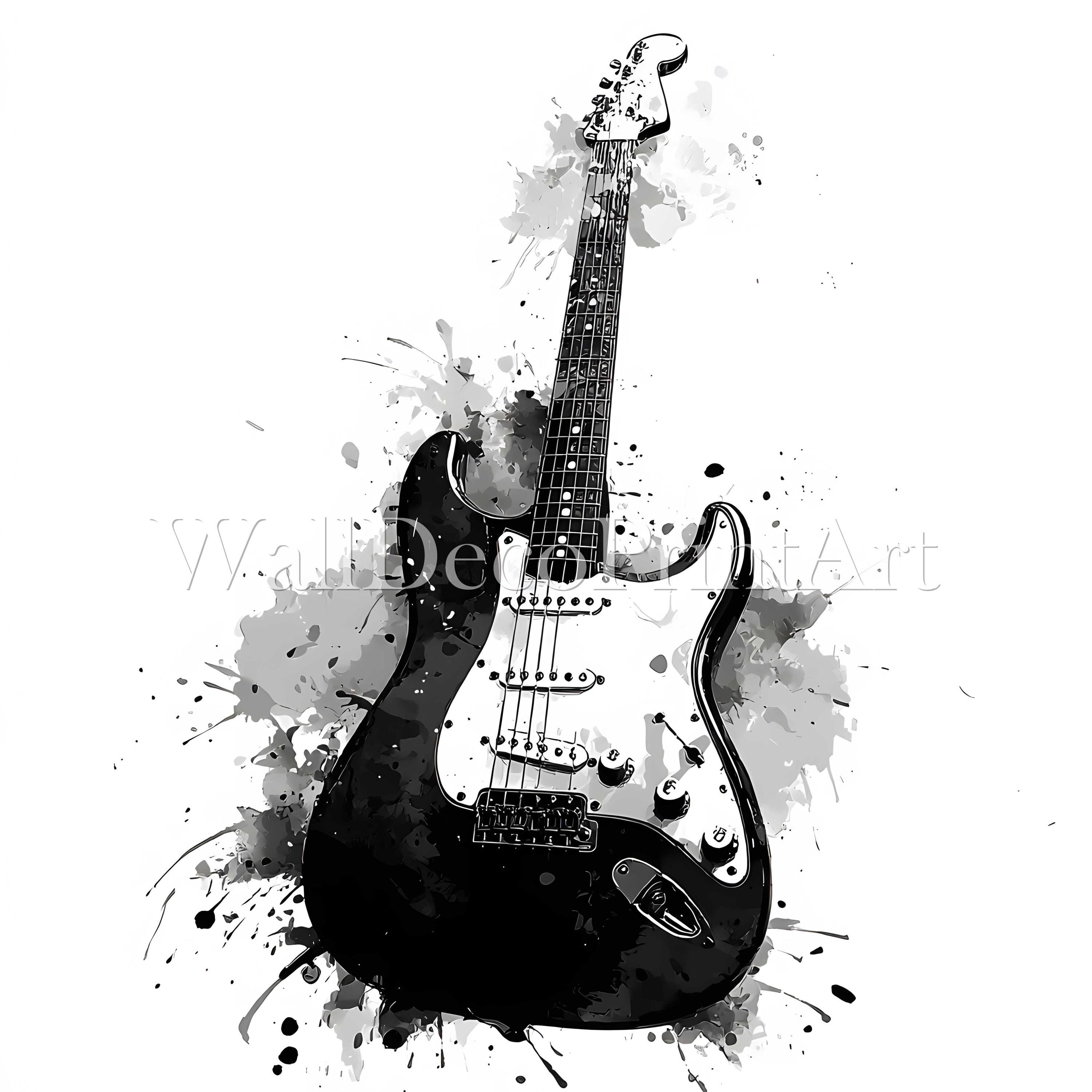 10 Electric Guitar Clipart Set - High Quality Images - Digital Download ...