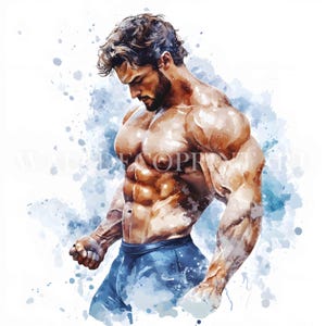 10 Bodybuilders Clipart - High Quality Jpgs - Digital Downloads ...