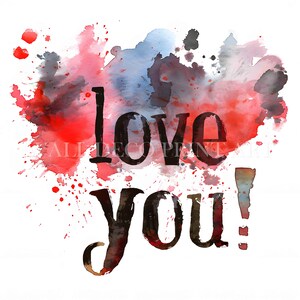 Valentine Heart I Love You Clipart Bundle 8 High Quality Jpgs Digital ...