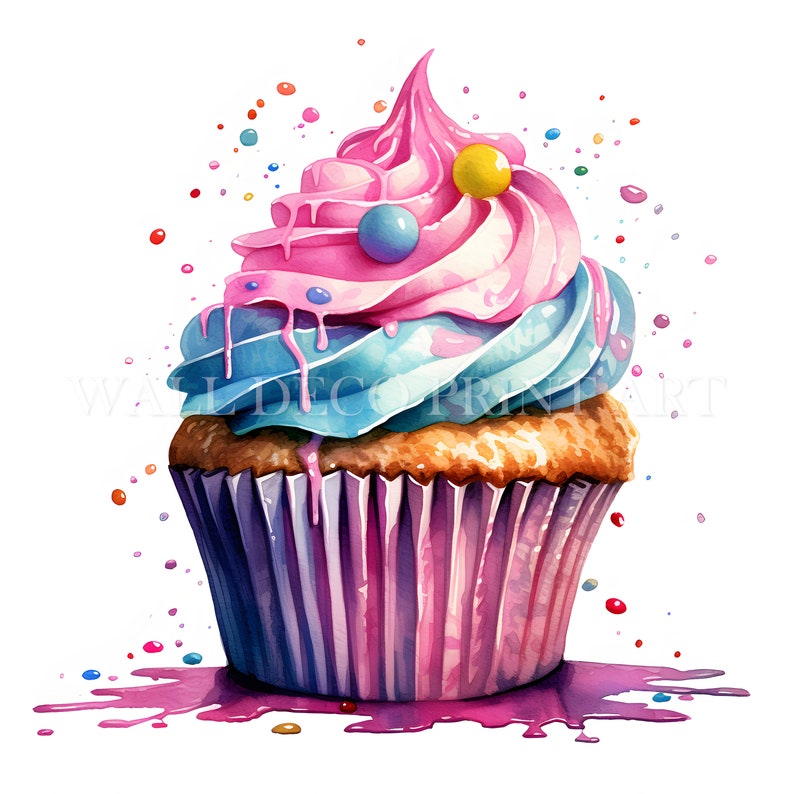 Watercolor Cupcakes Clipart Bundle 10 High Quality Jpgs - Etsy