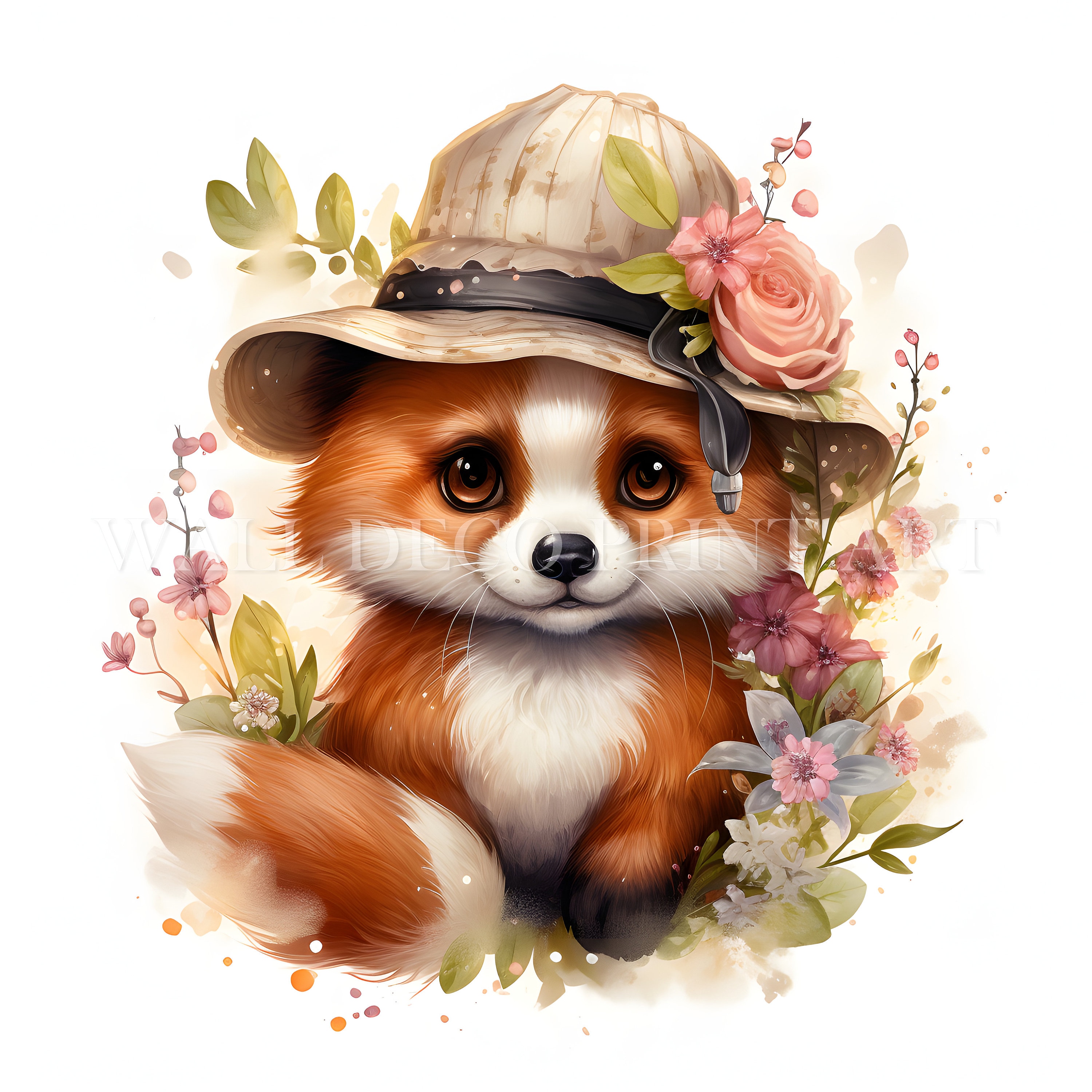 Cute Spring Flower Red Panda Clipart Bundle 10 High Quality - Etsy