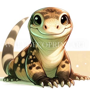 Soft Sketch Monitor Lizard Clipart Bundle - 6 High Quality Jpgs ...