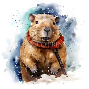 Christmas Capybara Clipart Bundle - 10 High Quality JPG - Digital ...