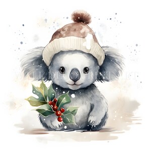 Cute Christmas Koala Clipart Bundle - 10 High Quality JPG - Digital ...