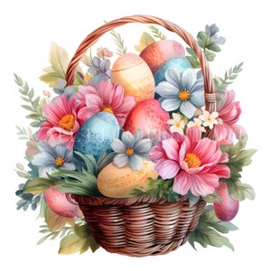 Easter Baskets Clipart Bundle SET 2 - 11 High Quality JPG - Digital ...