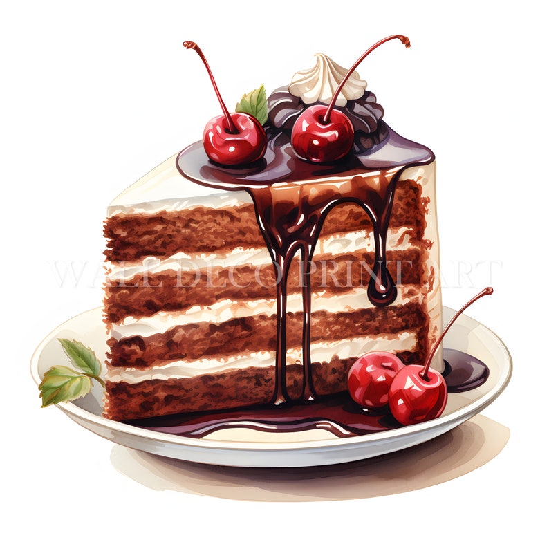 Slice of Chocolate Cakes Clipart 10 High Quality Jpgs - Etsy