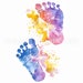 Colorful Baby Footprints Clipart - 6 High Quality Jpgs - Digital ...