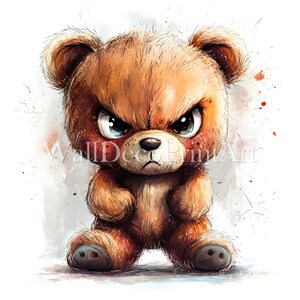 10 Grumpy Teddy Bear Clipart Bundle - High Quality Jpgs - Digital ...