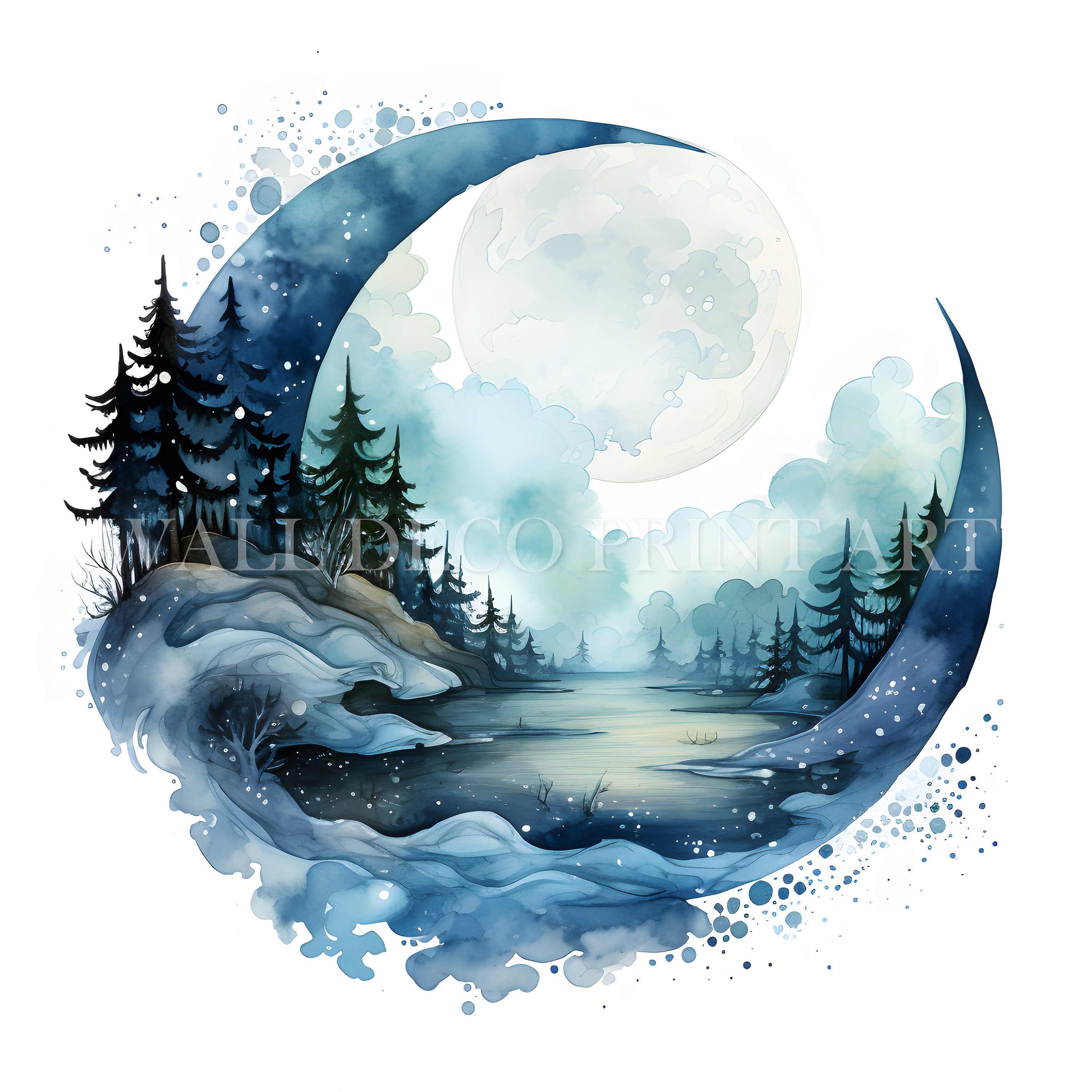 Beautiful Full Moon Clipart Bundle 10 High Quality Jpgs - Etsy