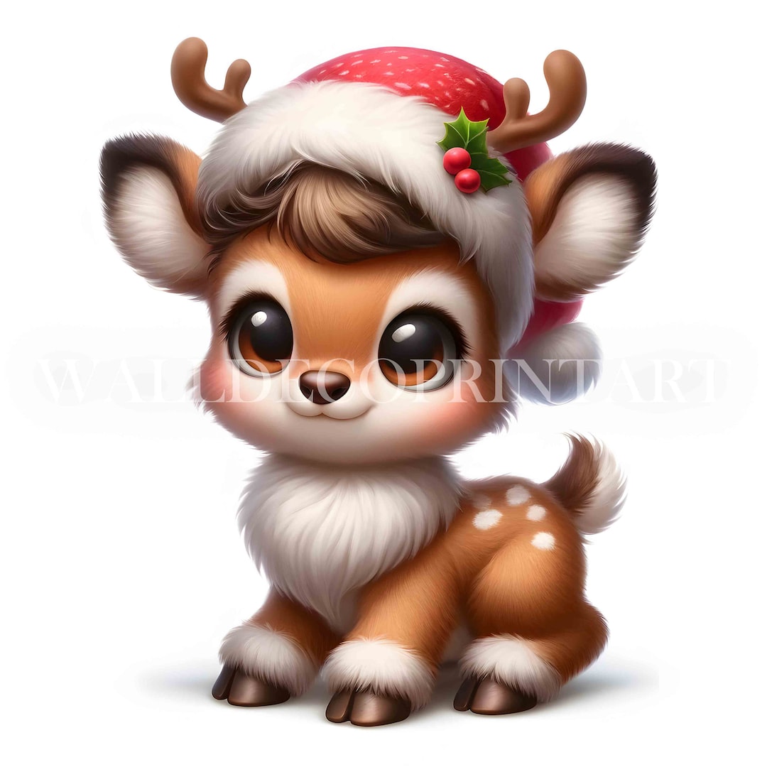 10 Christmas Reindeer Clipart Bundle 2 - High Quality JPG - Digital ...