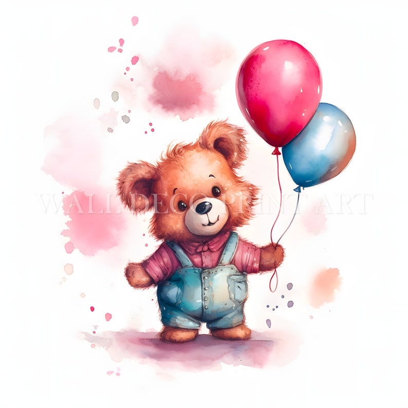 Birthday BEAR Clipart Bundle 10 High Quality Jpgs Digital - Etsy