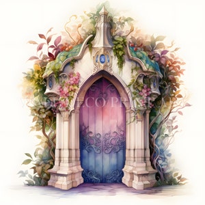 Magic Fantasy Door Clipart Bundle - 10 High Quality Jpgs - Digital ...
