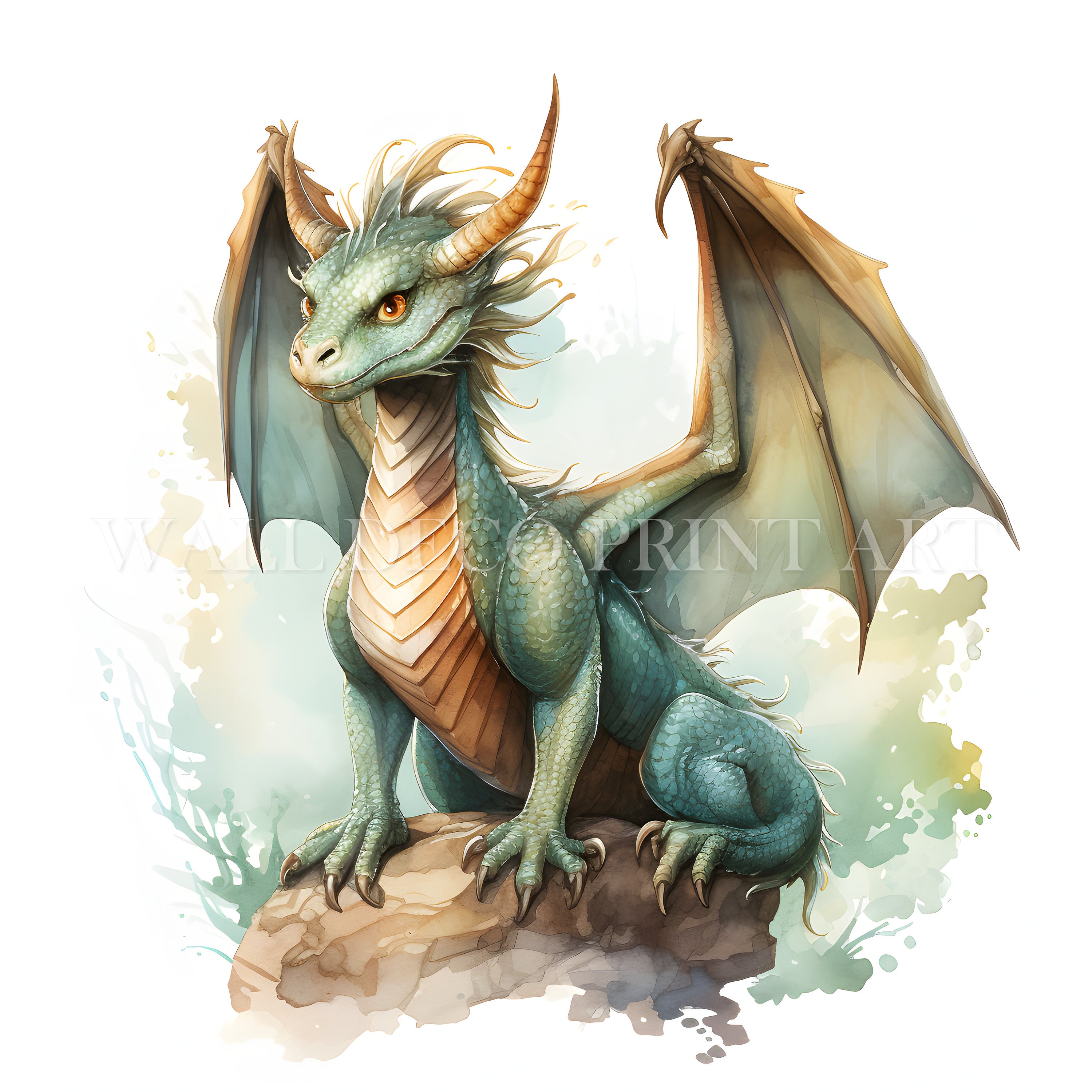 Friendly Dragon Clipart - 10 High Quality Jpgs - Digital Downloads ...