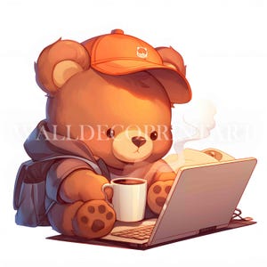 12 Fluffy Teddy Bear Programmer Clipart Bundle - High Quality JPG ...