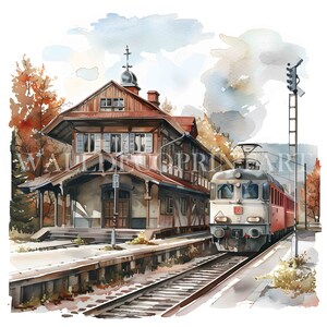 11 Train Station Clipart - High Quality JPG - Digital Download ...