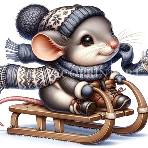9 Christmas Winter Mouse Clipart Bundle - High Quality Jpgs - Digital ...