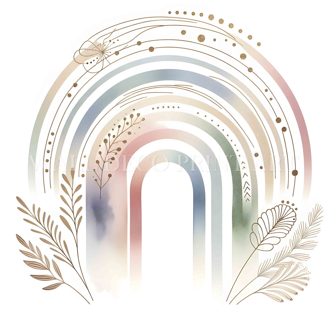 Pastel Boho Rainbows Clipart - 10 High Quality Images - Digital ...