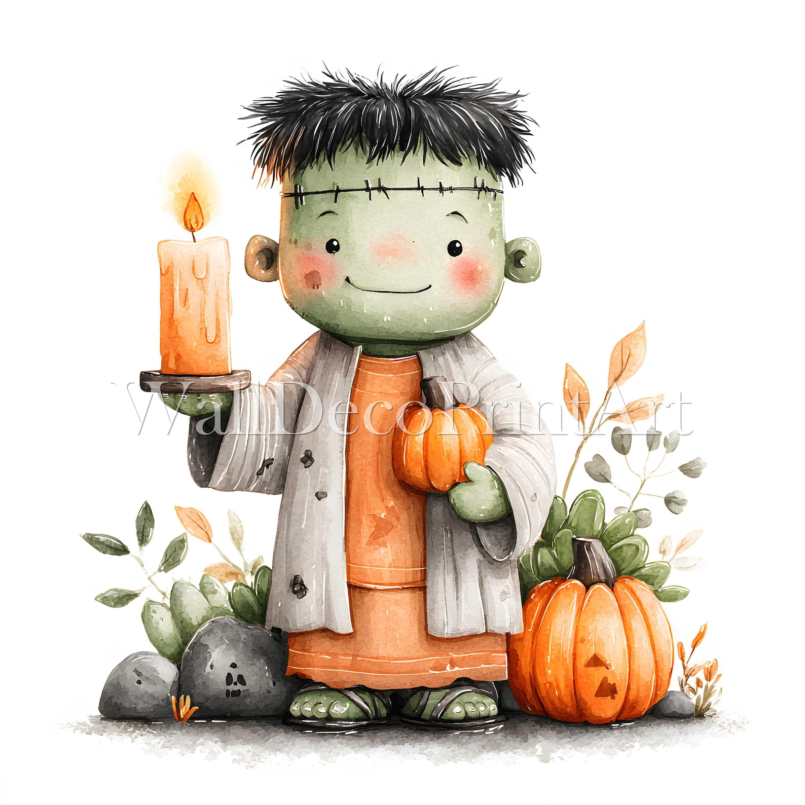 10 Cute Halloween Frankenstein Clipart Bundle - High Quality Images ...