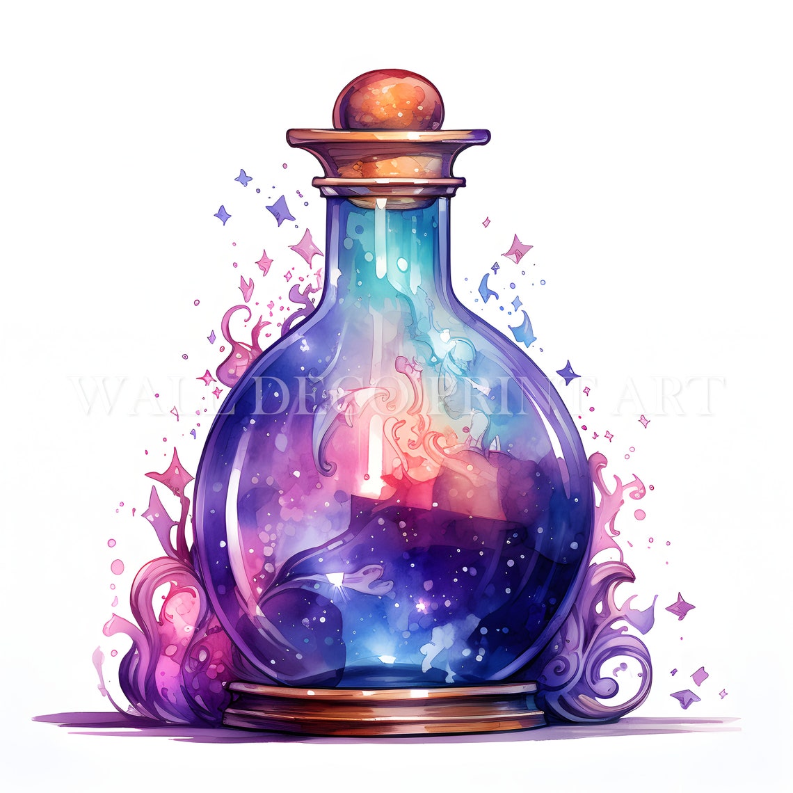 Colorful Magical Potion Clipart Bundle - 10 High Quality Jpgs - Digital ...
