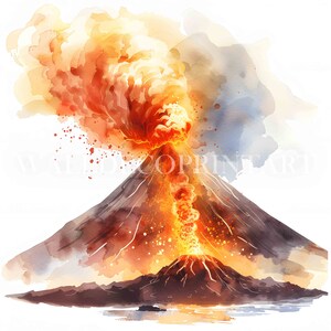 11 Active Volcano Clipart - High Quality Jpgs - Digital Downloads ...