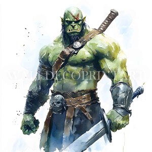 11 Orc Warrior Clipart - High Quality JPG - Digital Download Commercial ...