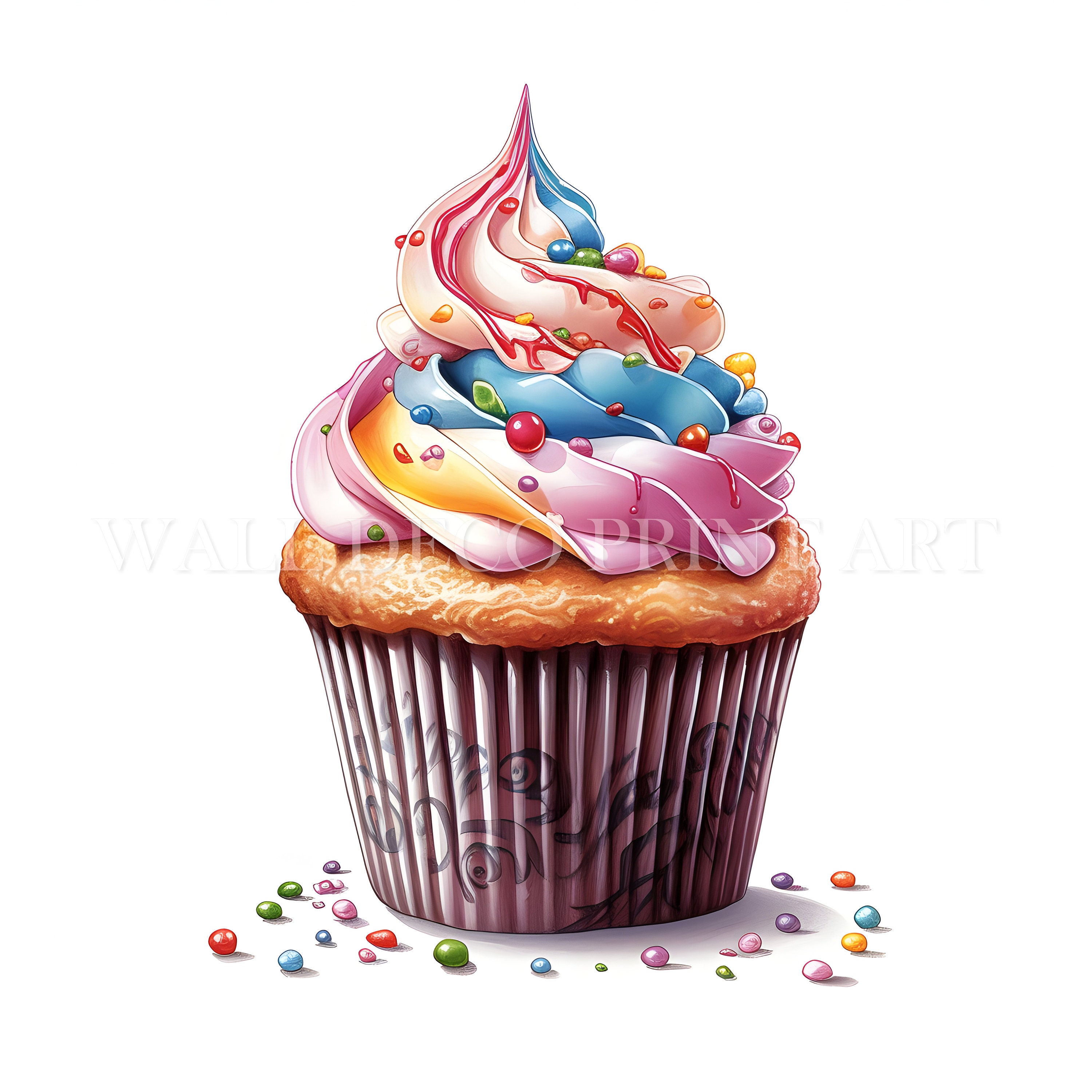 Watercolor Cupcakes Clipart Bundle 10 High Quality Jpgs - Etsy