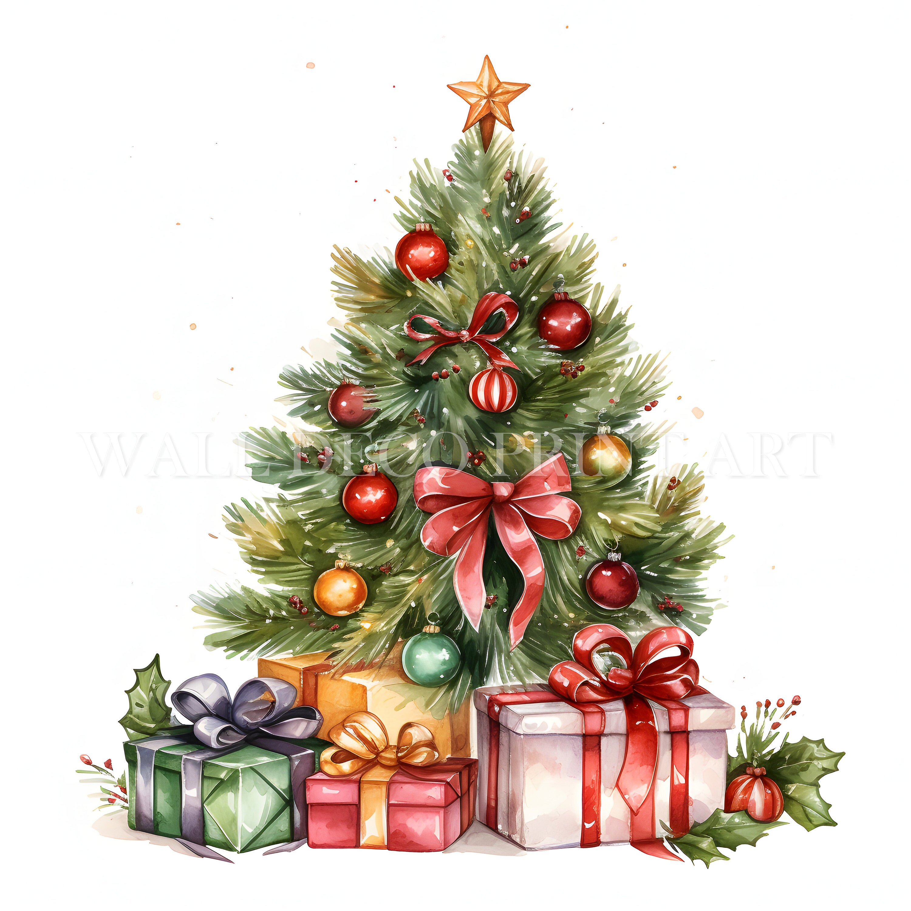 Christmas Tree Clipart Bundle - 10 High Quality Jpgs - Digital Download ...