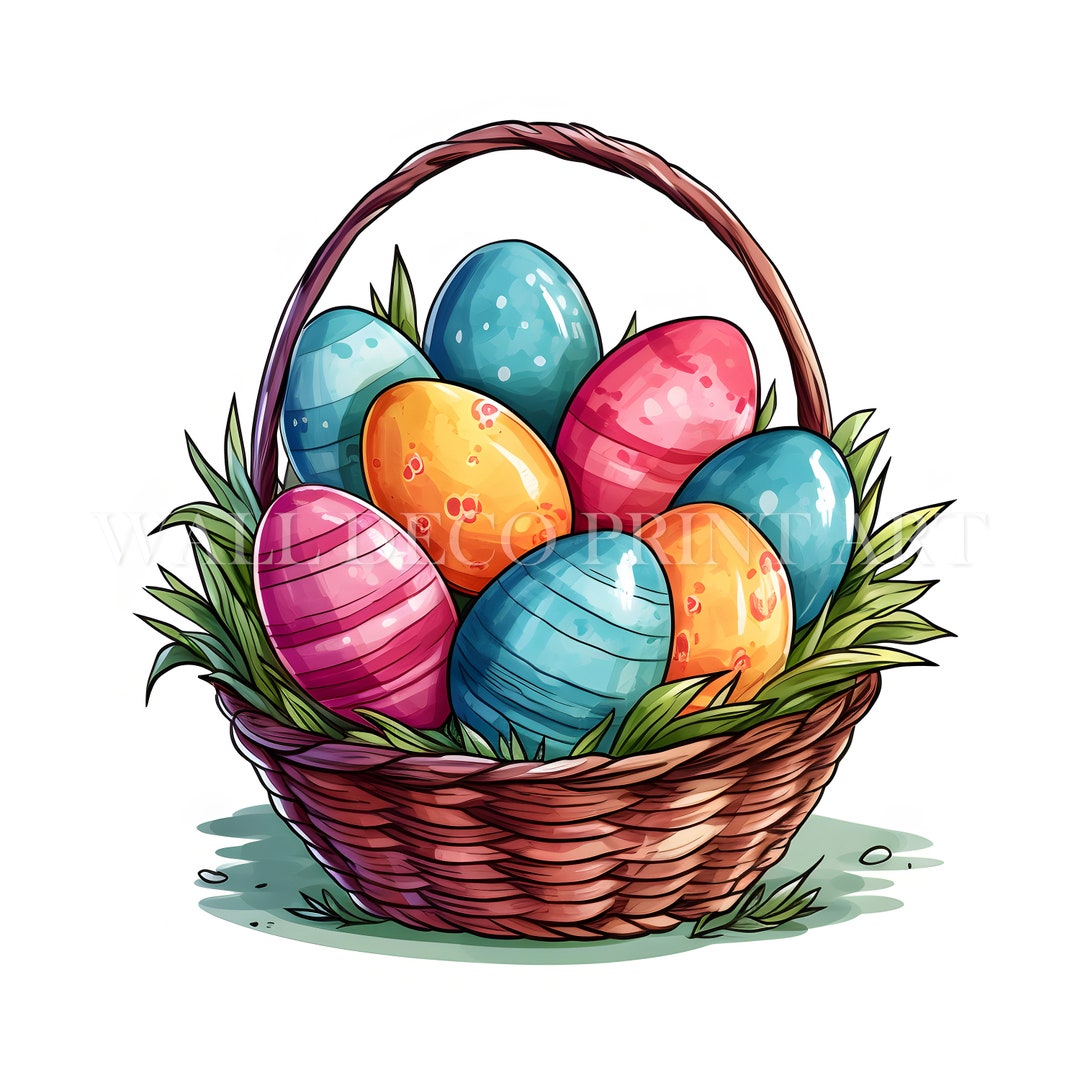 Easter Baskets Clipart Bundle SET 1 - 10 High Quality JPG - Digital ...